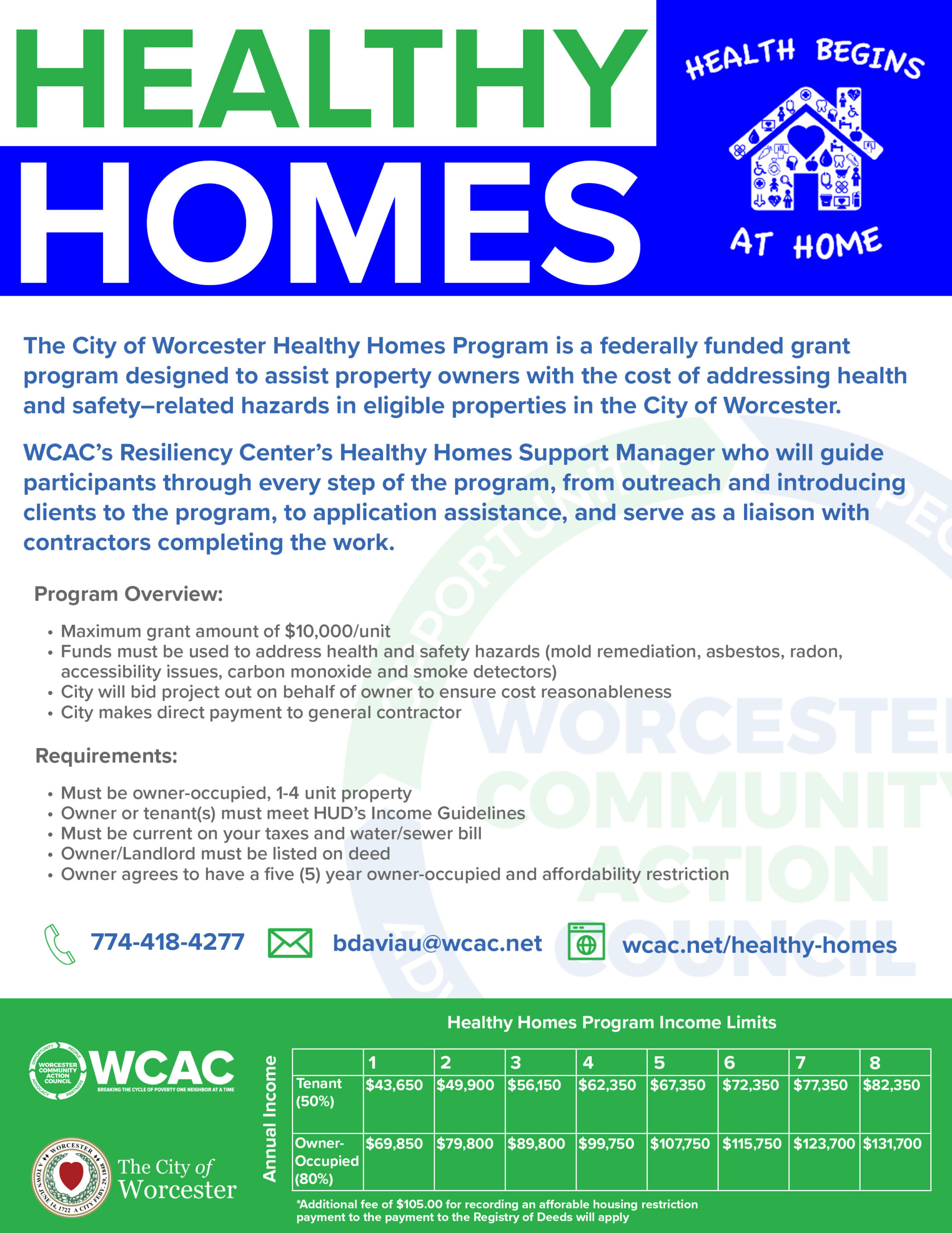 Healthy Homes Flyer ENGLISH - Worcester Community Action Council